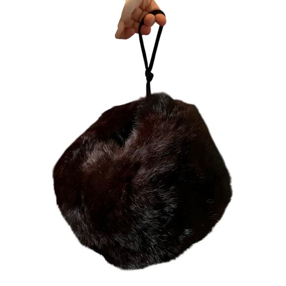 American Vintage | Accessories | Vintage Brown Mink Fur Hand Muff With ...